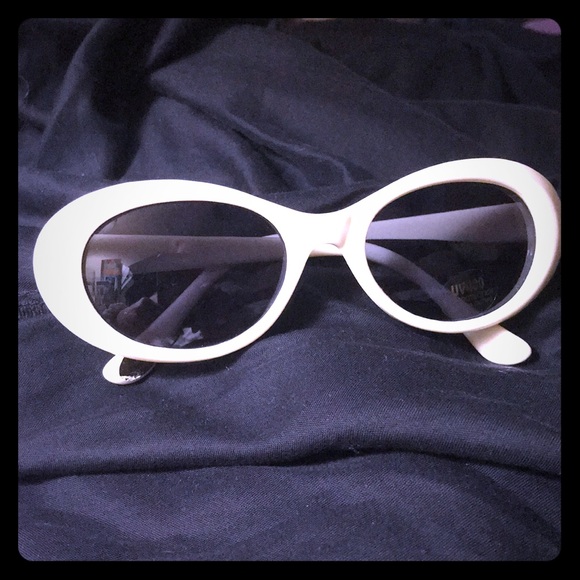 Accessories | Sunglasses White Plastic Frame Wmedium Grey Lenses Barbie ...